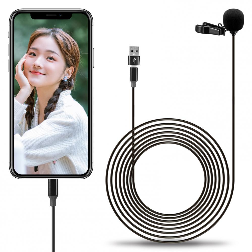 Myggmikrofon för mobil med USB C Kabel 2m | Kamda