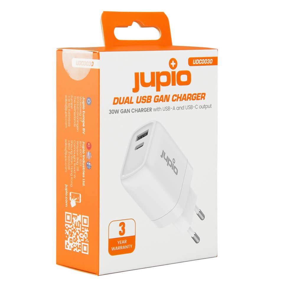 Jupio 2-i-1 väggladdare med USB-A / USB-C uttag