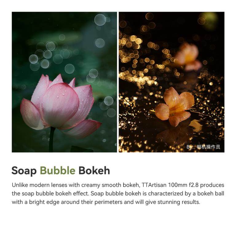 TTArtisan 100mm f/2.8 Soap Bubble Bokeh objektiv M42