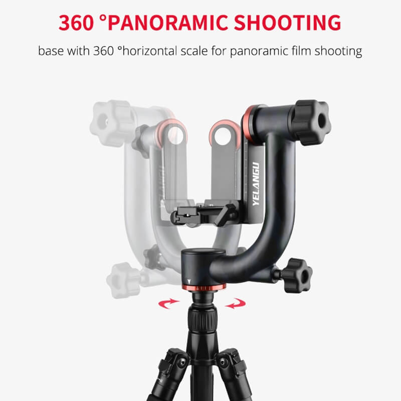 YELANGU A203 Kolfiber-Gimbal för tyngre kameror och objektiv | kamda
