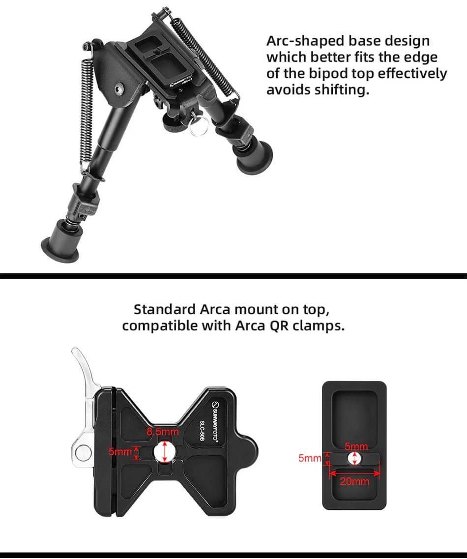 Köp Sunwayfoto ABA-01 Harris Bipod-adapter till Arca-klämma | Kamda