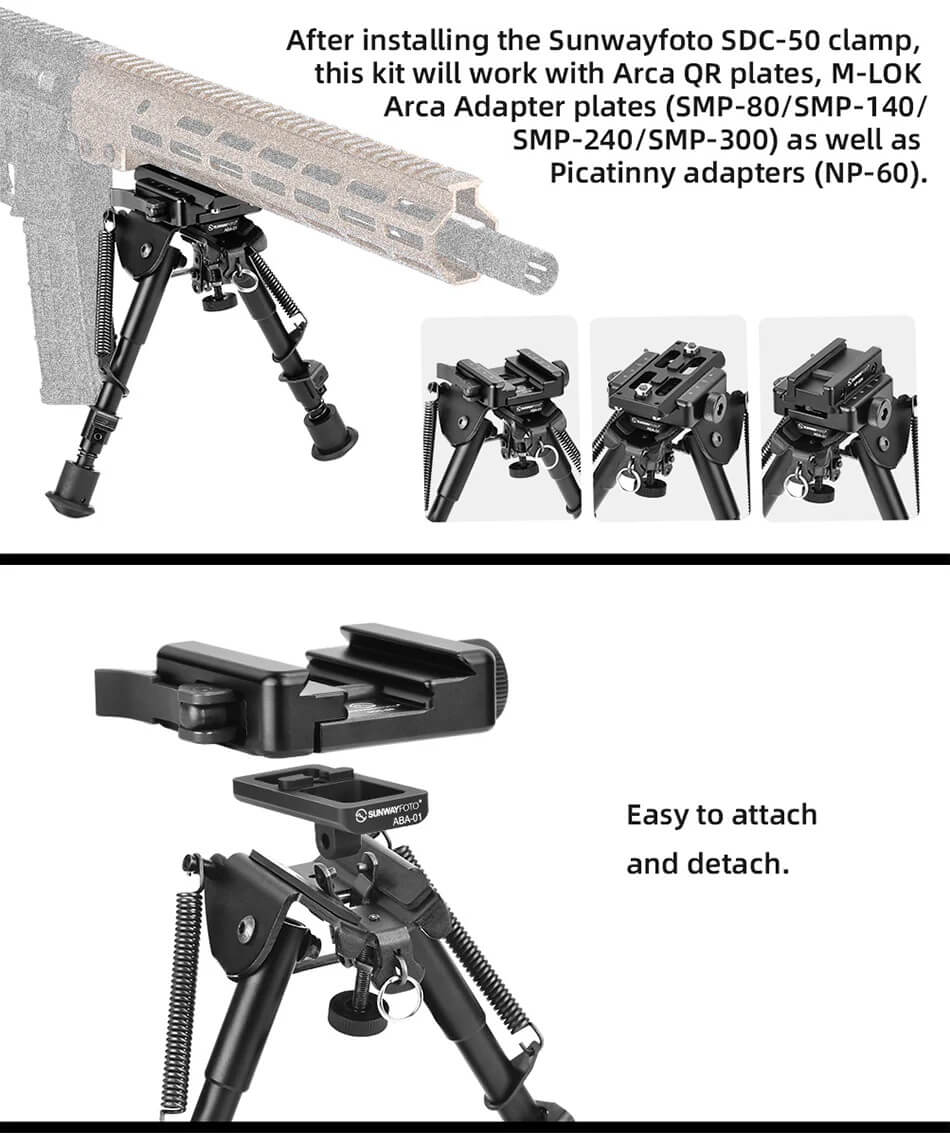Köp Sunwayfoto ABA-01 Harris Bipod-adapter till Arca-klämma | Kamda